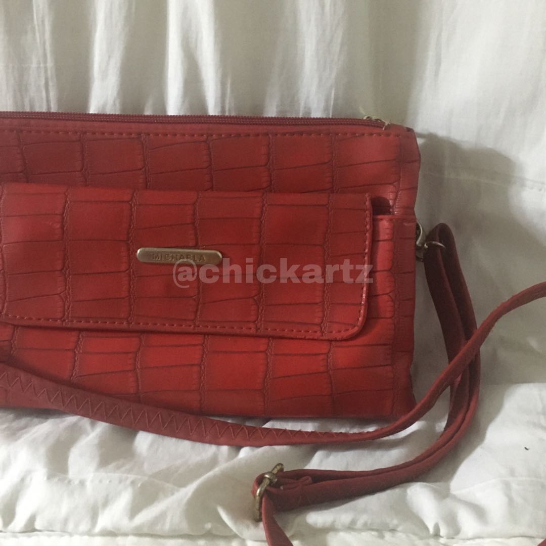 MICHAELA Red Sling Bag, Men's Fashion, Bags, Sling Bags on Carousell