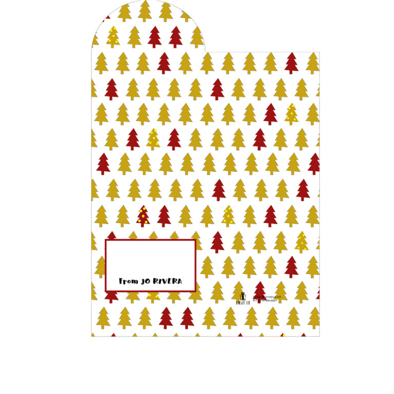 Personalized Money Envelopes - Black Trees with Stars (Gold & Red ...