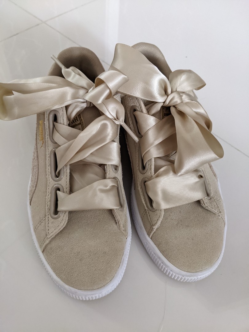 Puma ribbon sneakers, Women's Fashion, Footwear, Sneakers on Carousell