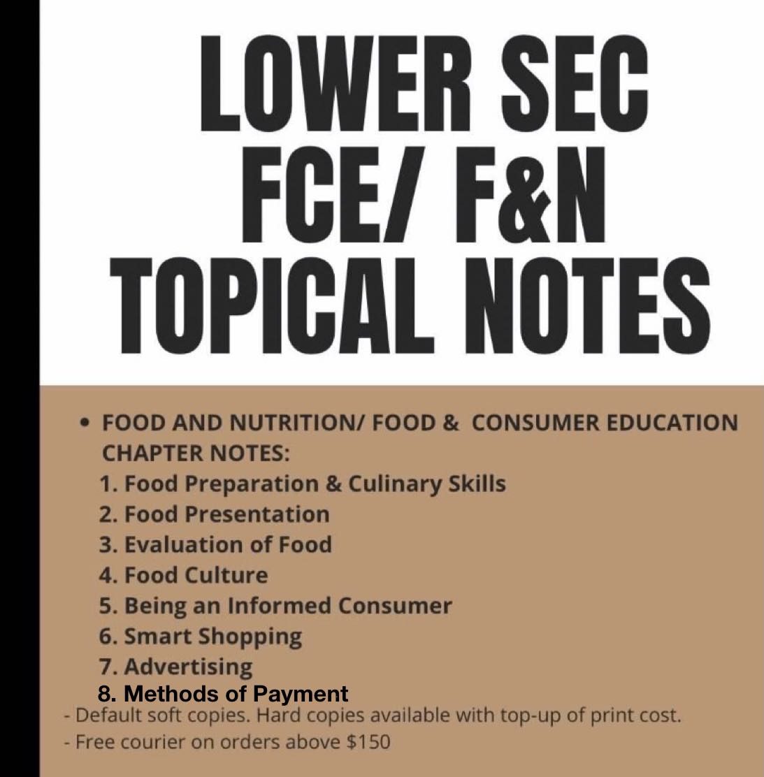 SECONDARY 1 SECONDARY 2 FCE F&N SEC 1 SEC 2 FOOD & NUTRITION/ FOOD ...