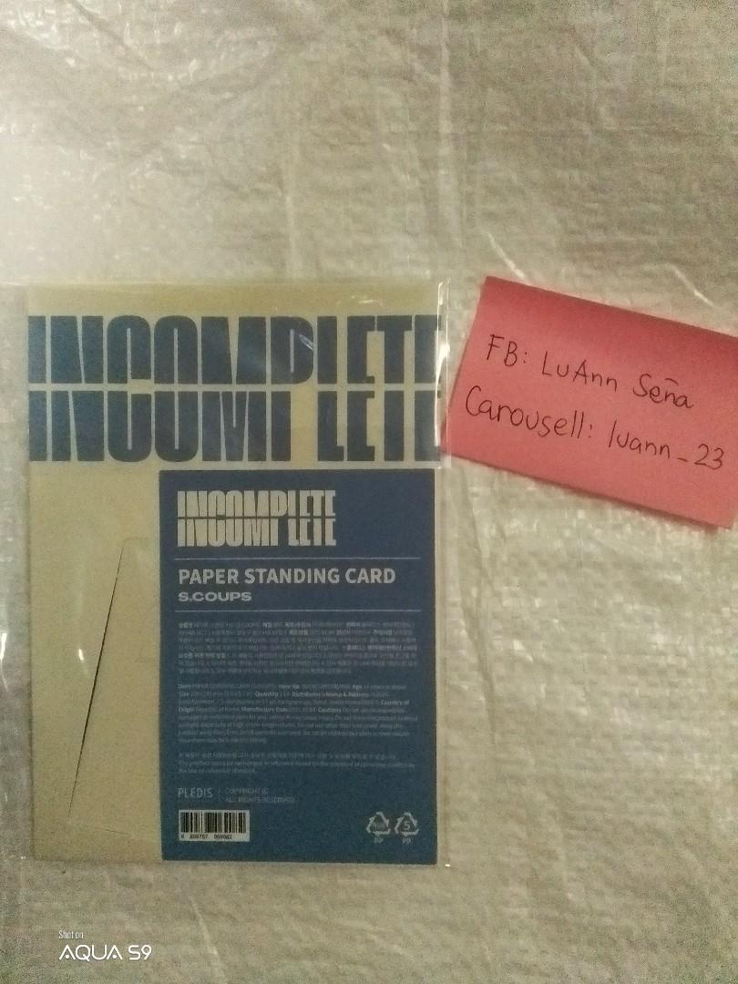SEVENTEEN: INCOMPLETE Paper Standing Card (S.Coups), Hobbies & Toys ...