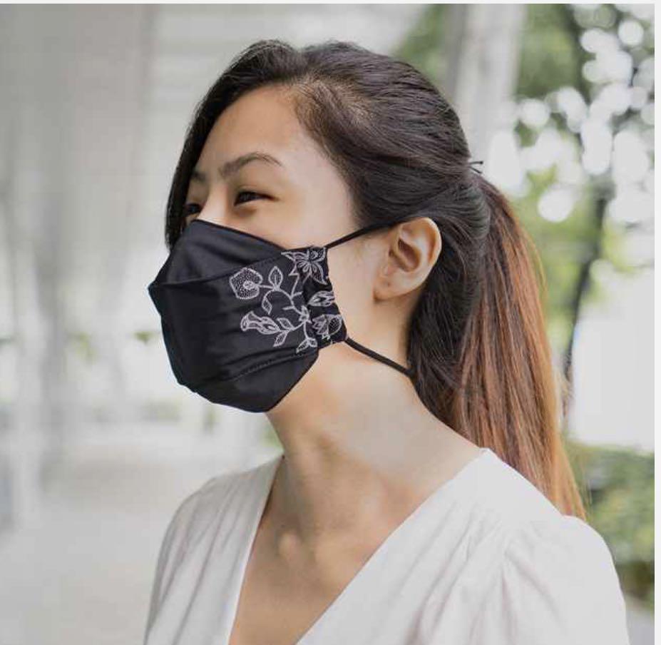 SIA batik nanotech anti-viral mask - black, Health & Nutrition, Face ...