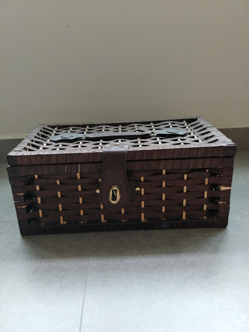 small weaved ?rattan trunk, Furniture & Home Living, Home Improvement ...