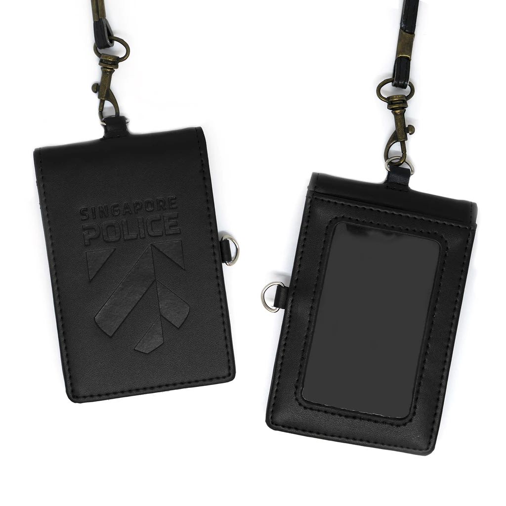 SPF Singapore Police Force SAF RSN RSAF MP GENUINE LEATHER PASS HOLDER ...