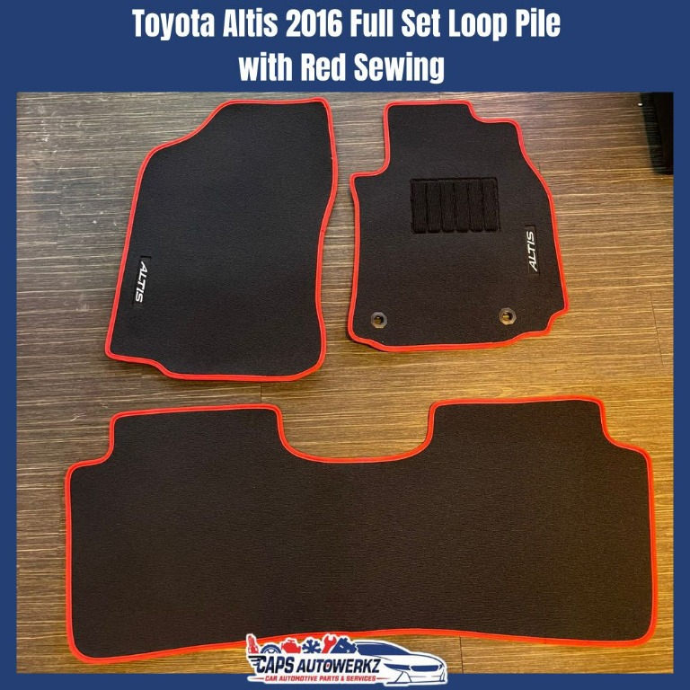 Toyota Altis 2016 Full Set Loop Pile With Red Stitching, Car ...