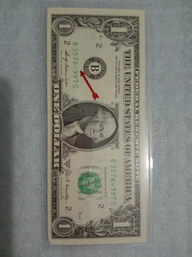 U S $1 serial number missing"4", Hobbies & Toys, Memorabilia ...
