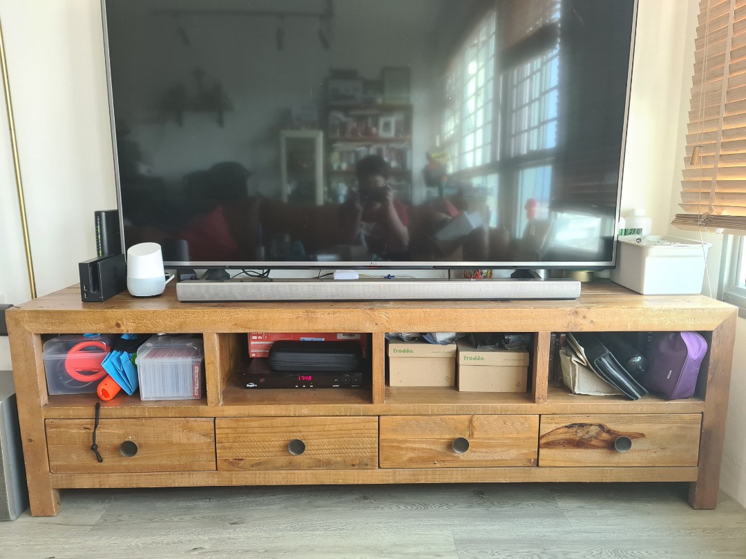 Unique TV console upcycled from crates (Castlery), Furniture & Home ...