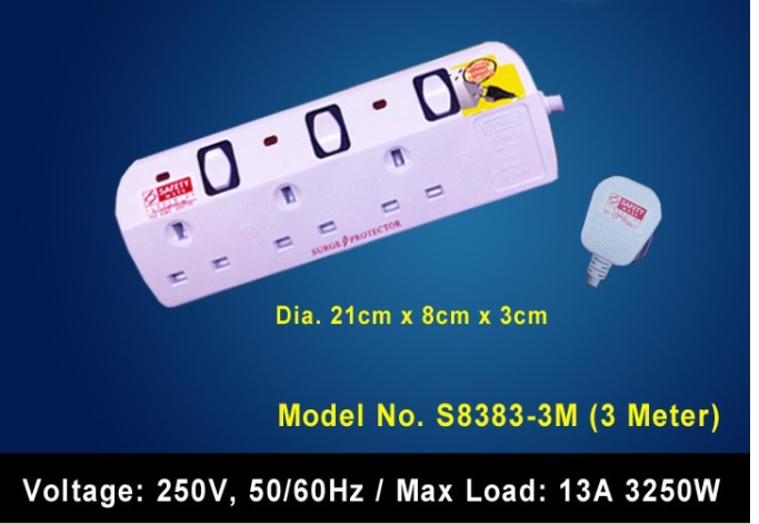 Way Extension Safety Socket with Surge Protection & Safety Mark ...