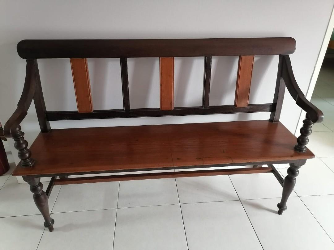 Vintage Wooden long chair 25years, Furniture & Home Living, Furniture ...