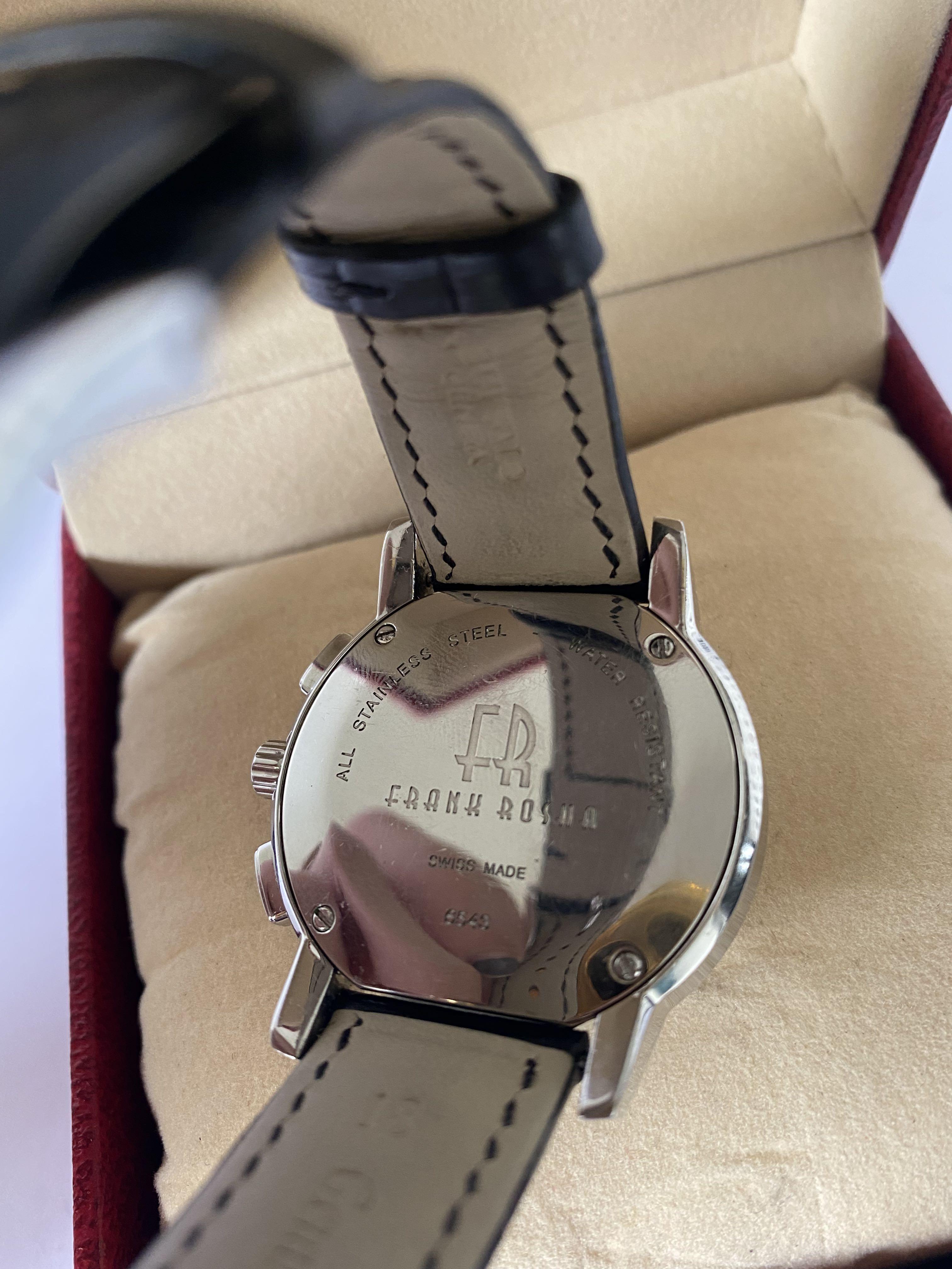 Auth Frank Rosha Chronograph W/ Real Diamond Bezel Unisex Watch, Women ...