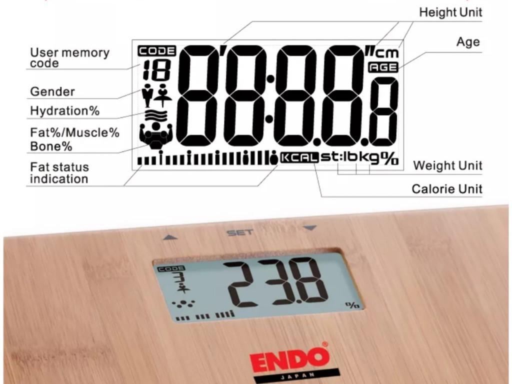 Endo High Precision Digital With Body Fat Analysis Weighing Scale ...