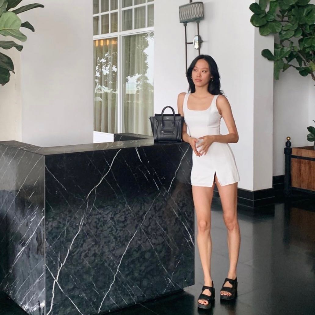 Glassons Linen Blend Square Neck Mini Dress, Women's Fashion, Dresses ...