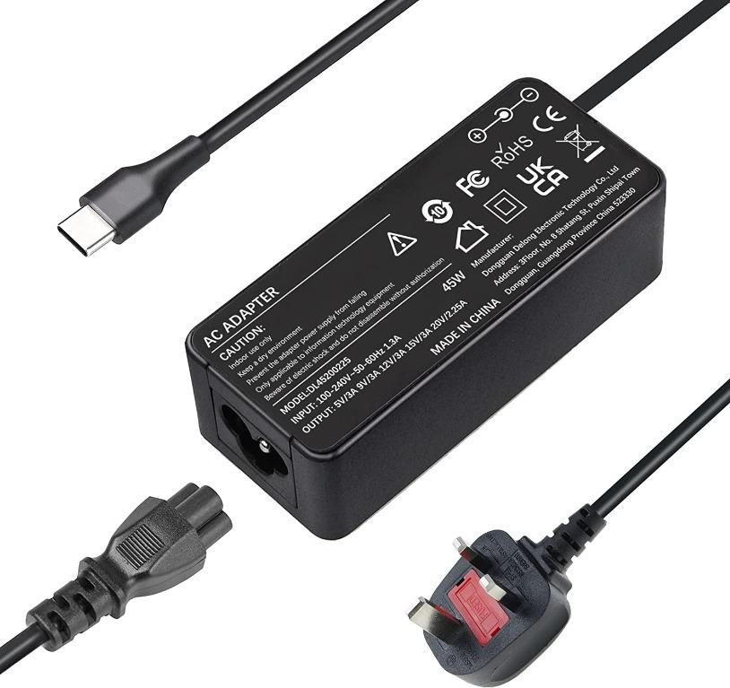H2419 45W USB-C Type C Laptop Charger for Lenovo Chromebook, Thinkpad ...