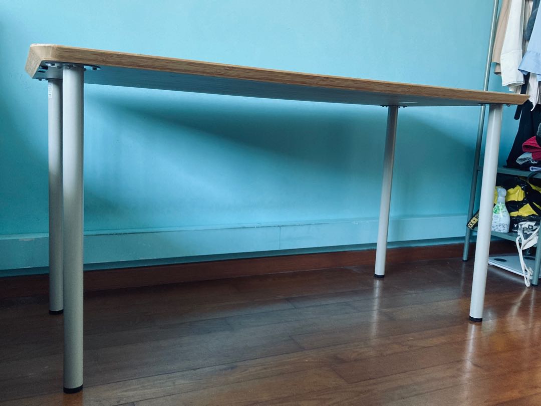 IKEA HILVER desk (bamboo table top), Furniture & Home Living, Furniture ...