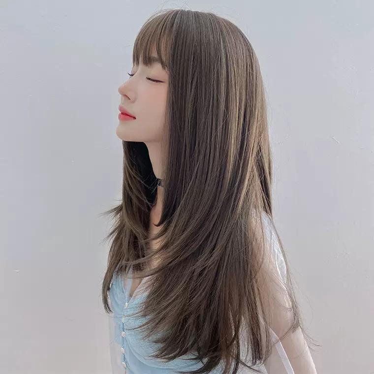 [INSTOCK] Korean 4 Colors Layered Long Airy Bangs Wig Adjustable ...