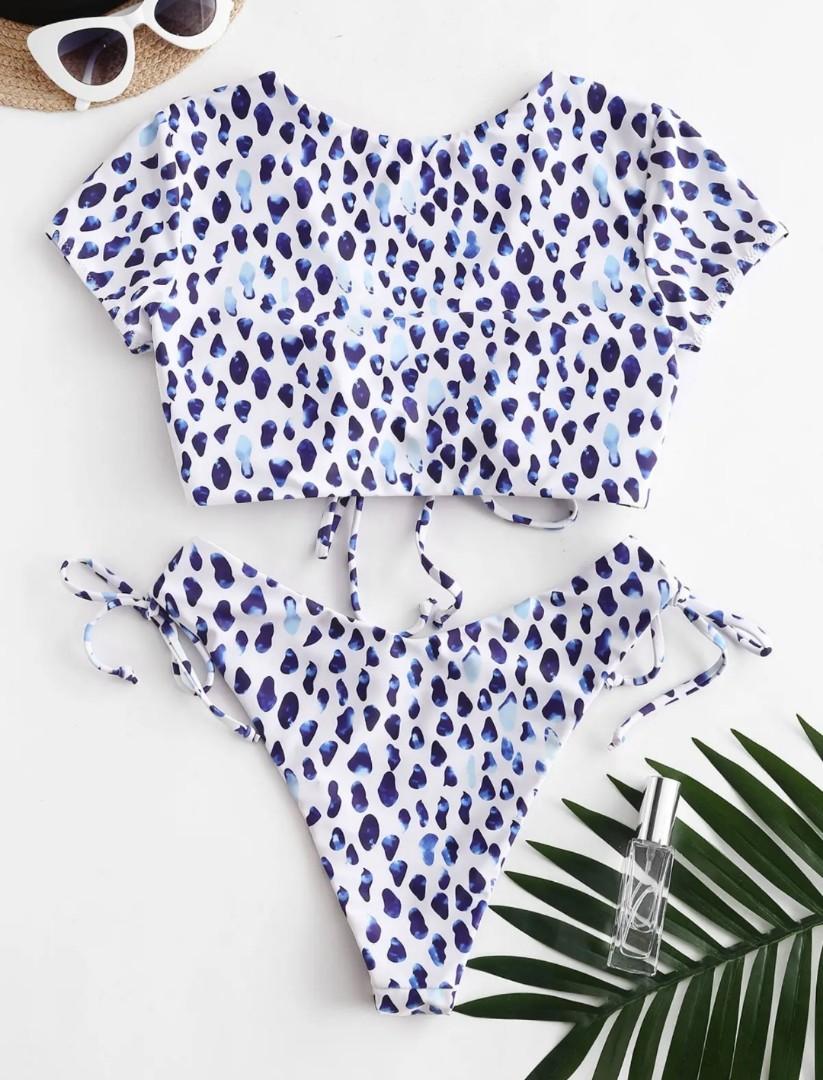 Jessica Stockstill Multi-C Snake Print Ruched Bikini Set, Women's ...