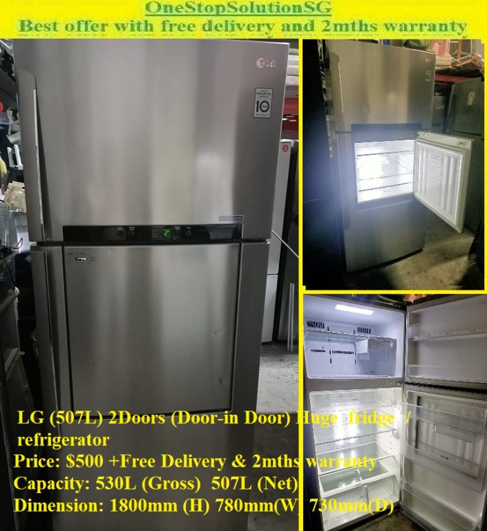 LG (507L) 2Doors (Door-in Door) Huge fridge / refrigerator, TV & Home Appliances, Kitchen ...
