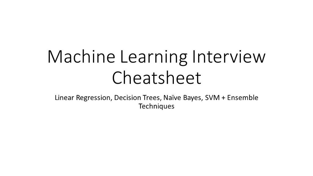 Machine Learning Interview Cheatsheet, Hobbies & Toys, Books ...