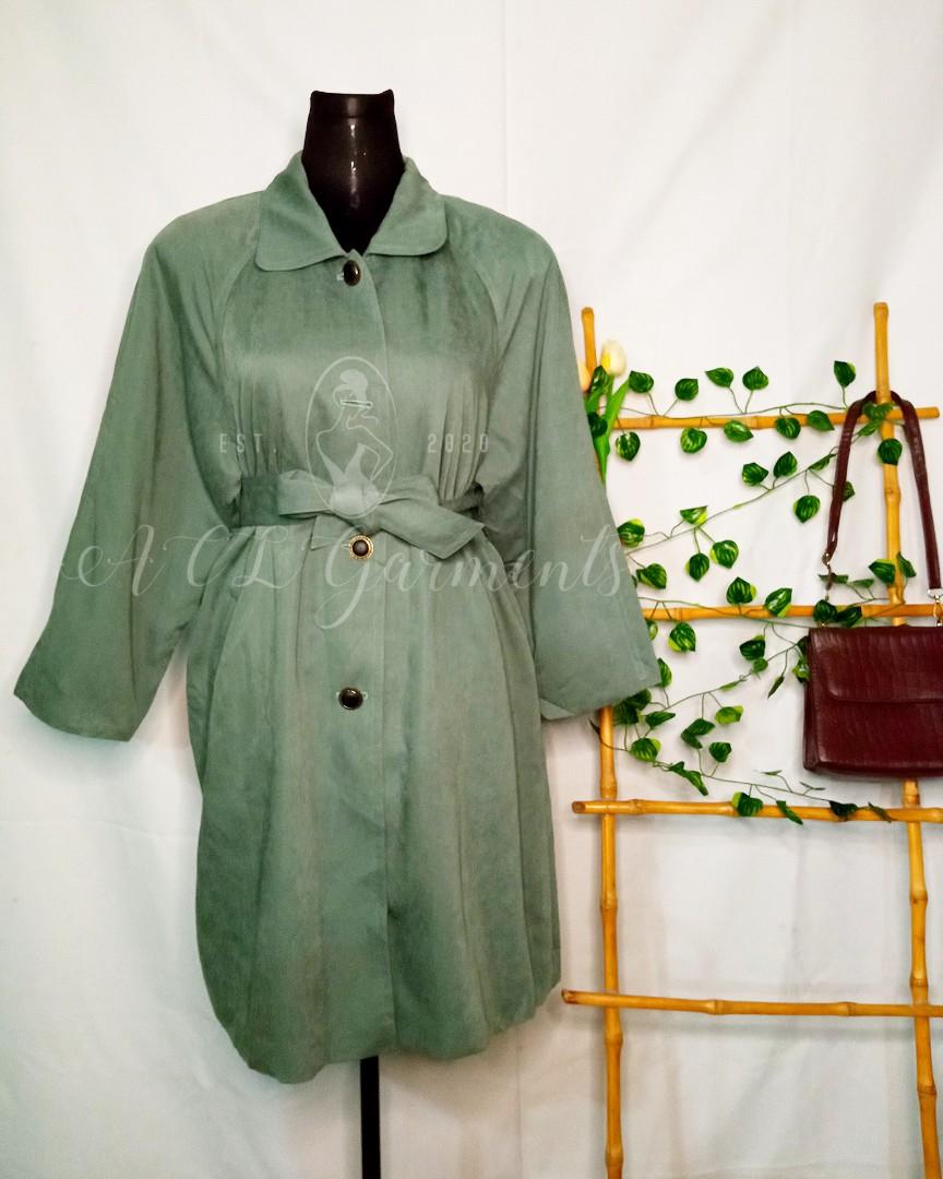 Matcha Green Trenchcoat for Women from Japan, Women's Fashion, Coats ...