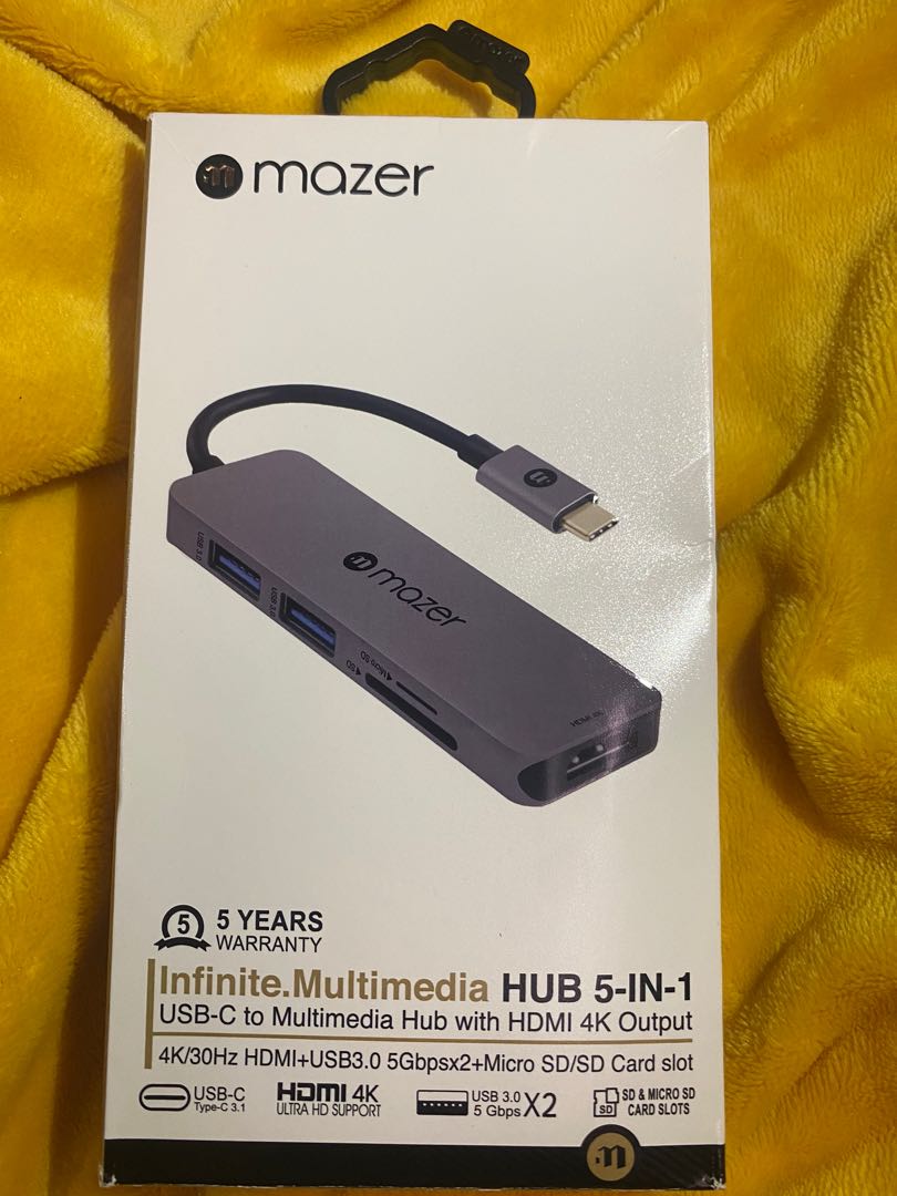 MAZER HUB 5 IN 1 HDMI 4k output, Mobile Phones & Gadgets, Mobile ...