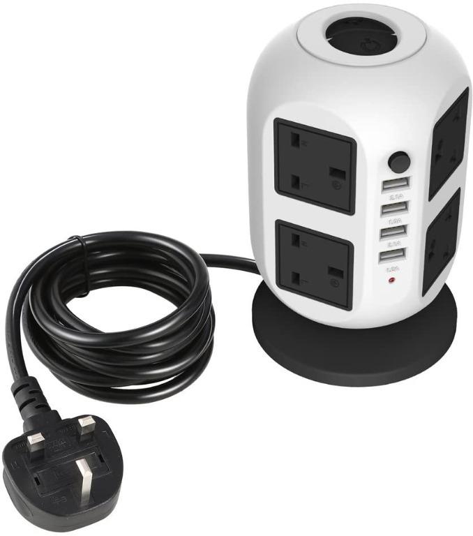 Multi-Socket, Two Layers Vertical Multi-Socket with USB Charger ...
