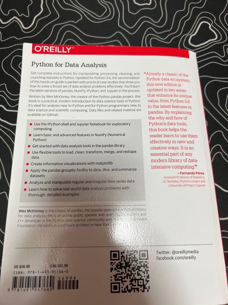 O’Reilly Python for Data Analysis 2nd Edition, Hobbies & Toys, Books ...