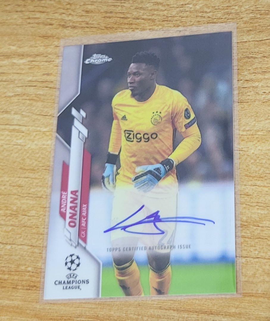 Panini Soccer Onana Auto, Hobbies & Toys, Toys & Games on Carousell