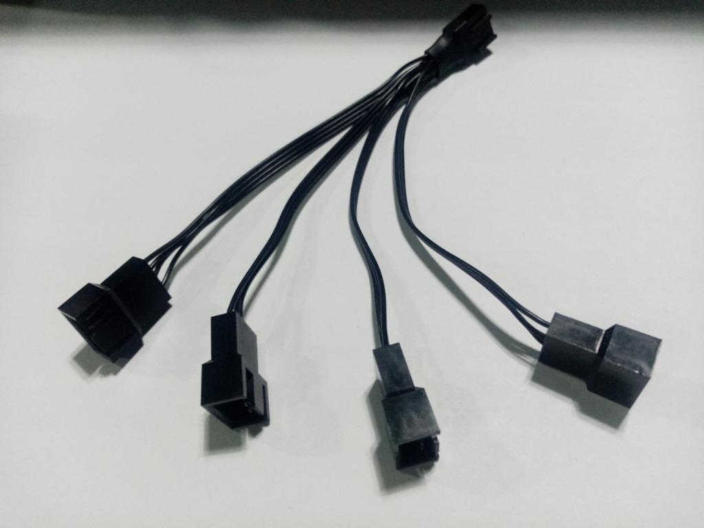 PWM Fan Splitter. 4 pin Adapter Cable Sleeved Braided Y Splitter ...