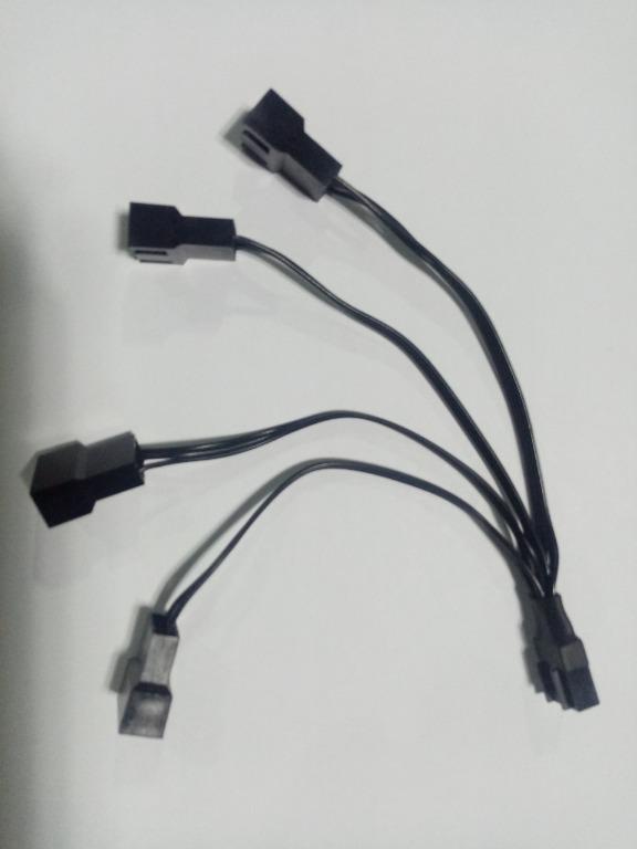 PWM Fan Splitter. 4 pin Adapter Cable Sleeved Braided Y Splitter ...
