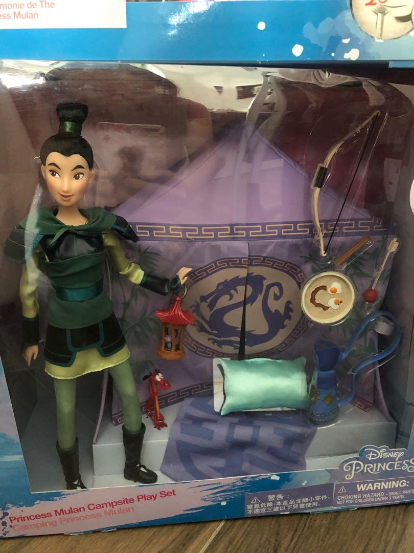 Rare 絕版 princess mulan tea ceremony & campsite playset with prince ...