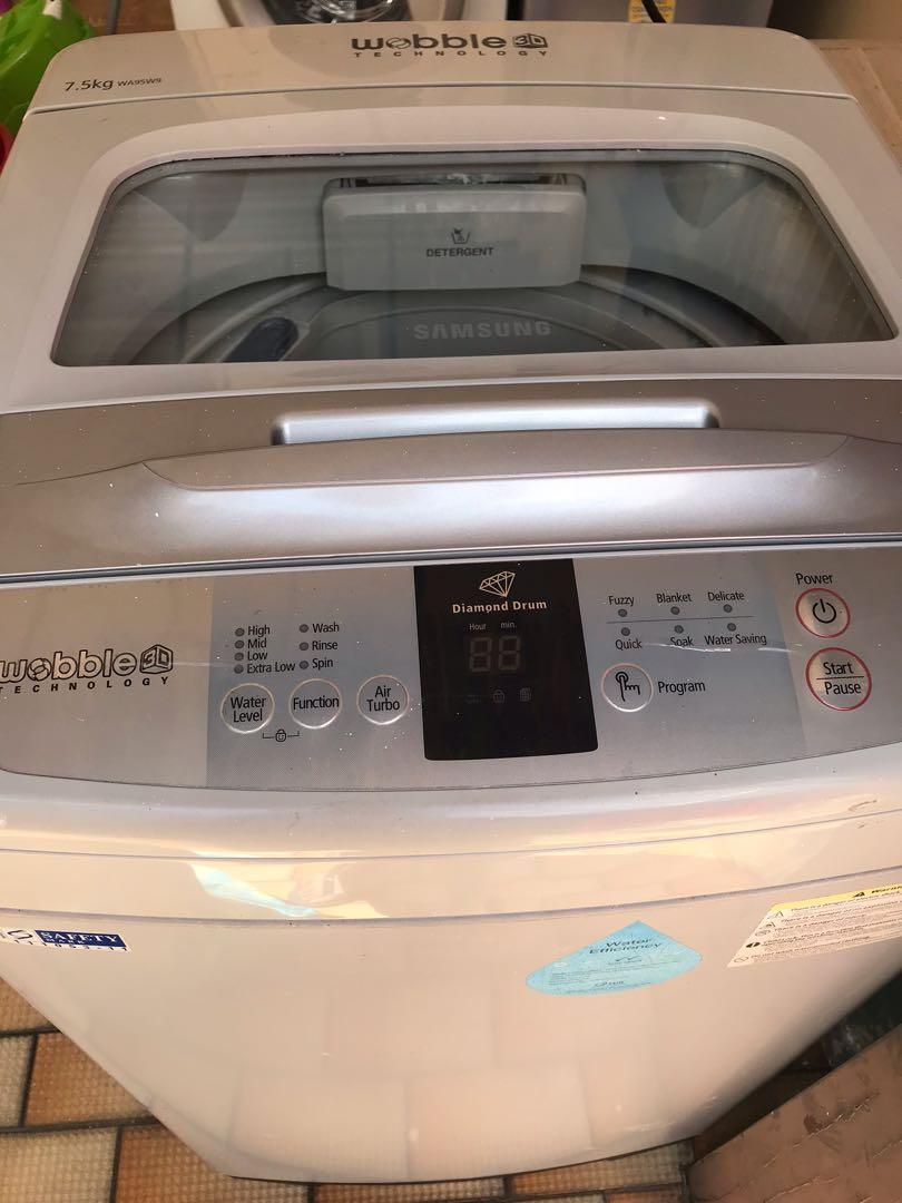 Samsung Wobble Technology fully automated washing machine 7.5kg top ...