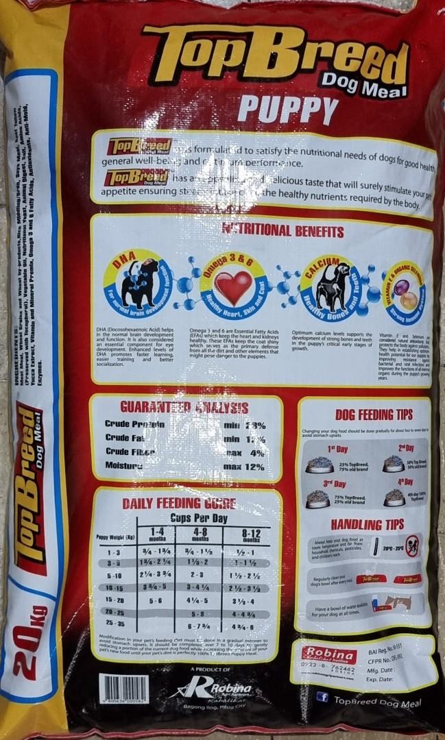 Topbreed puppy 20kg - 1850/bag, Pet Supplies, Pet Food on Carousell