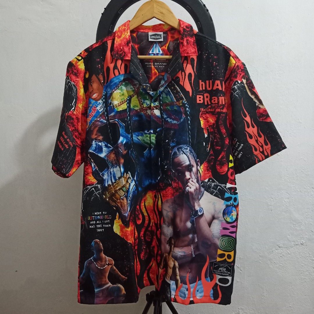 Travis Scott Astroworld allover print polo, Men's Fashion, Tops & Sets, Tshirts & Polo Shirts on ...