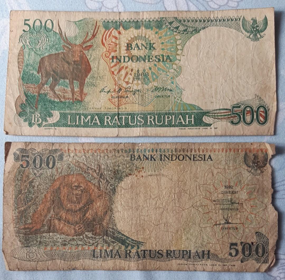 Uang kertas jadul Rp. 500,-, Antik, Uang Lama di Carousell