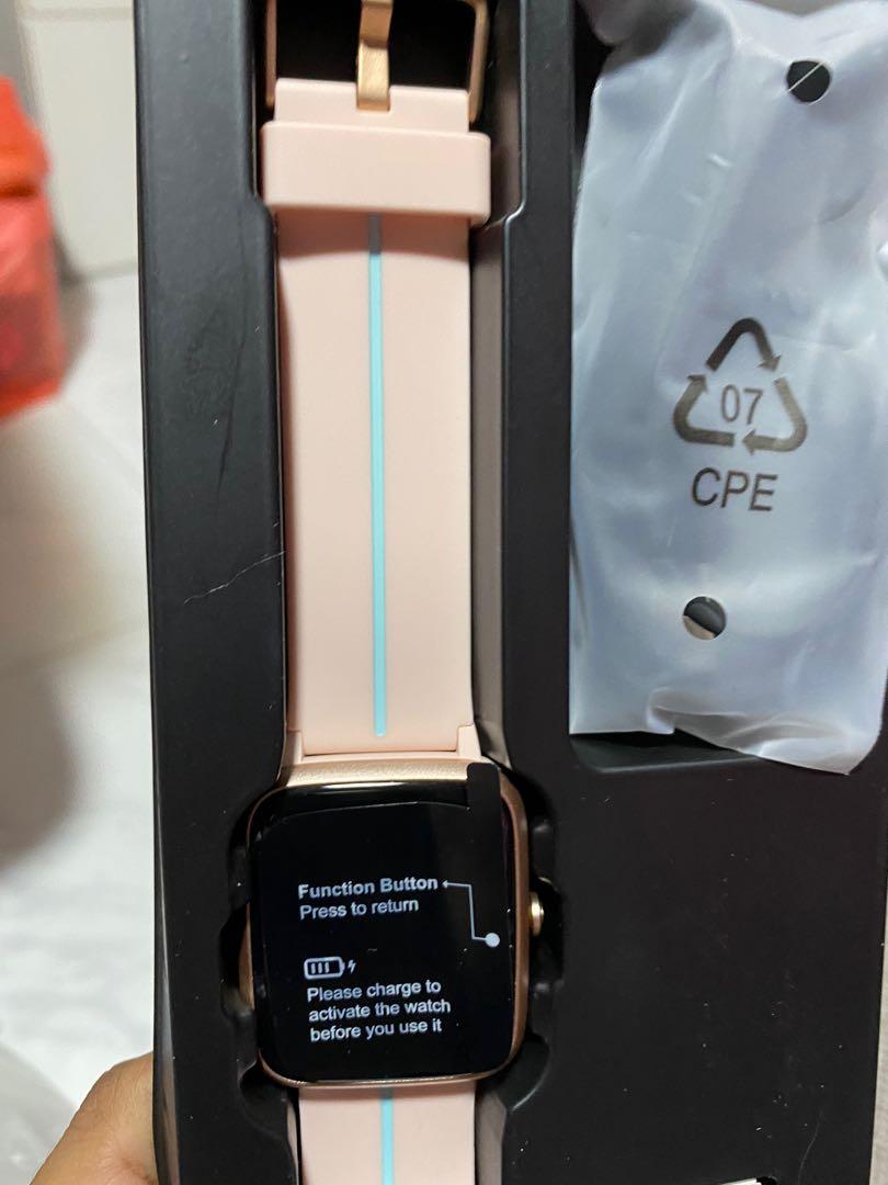 Very fit pro heart rate smart square watch veryfitpro black and baby ...