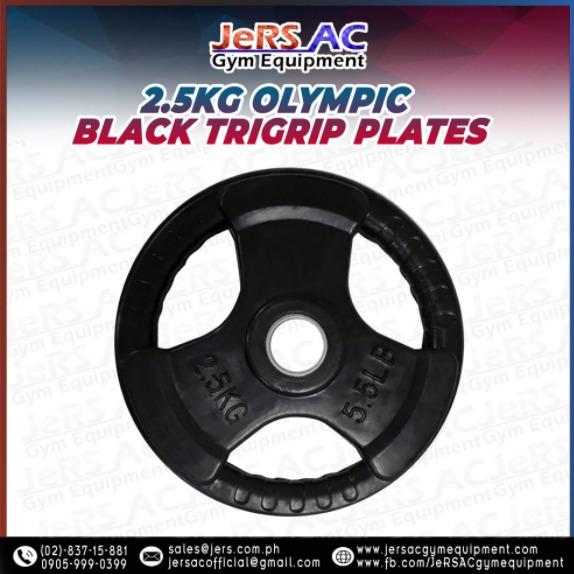 2.5kg Olympic Black Trigrip Plates-GYMEQUIPMENT, Sports Equipment ...
