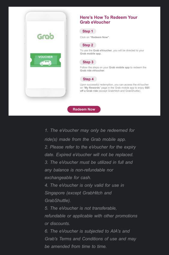 $5 Grab Transport Voucher, Tickets & Vouchers, Vouchers on Carousell