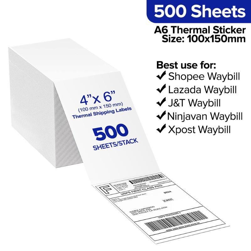 A6 Waybill Sticker/Thermal Sticker/Thermal Paper 100x150mm (500Sheets ...