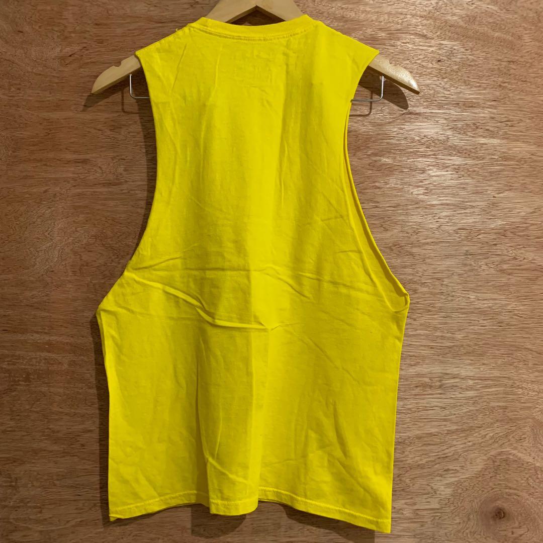 ADIDAS MUSCLE CUT SANDO (Yellow), Men's Fashion, Activewear on Carousell
