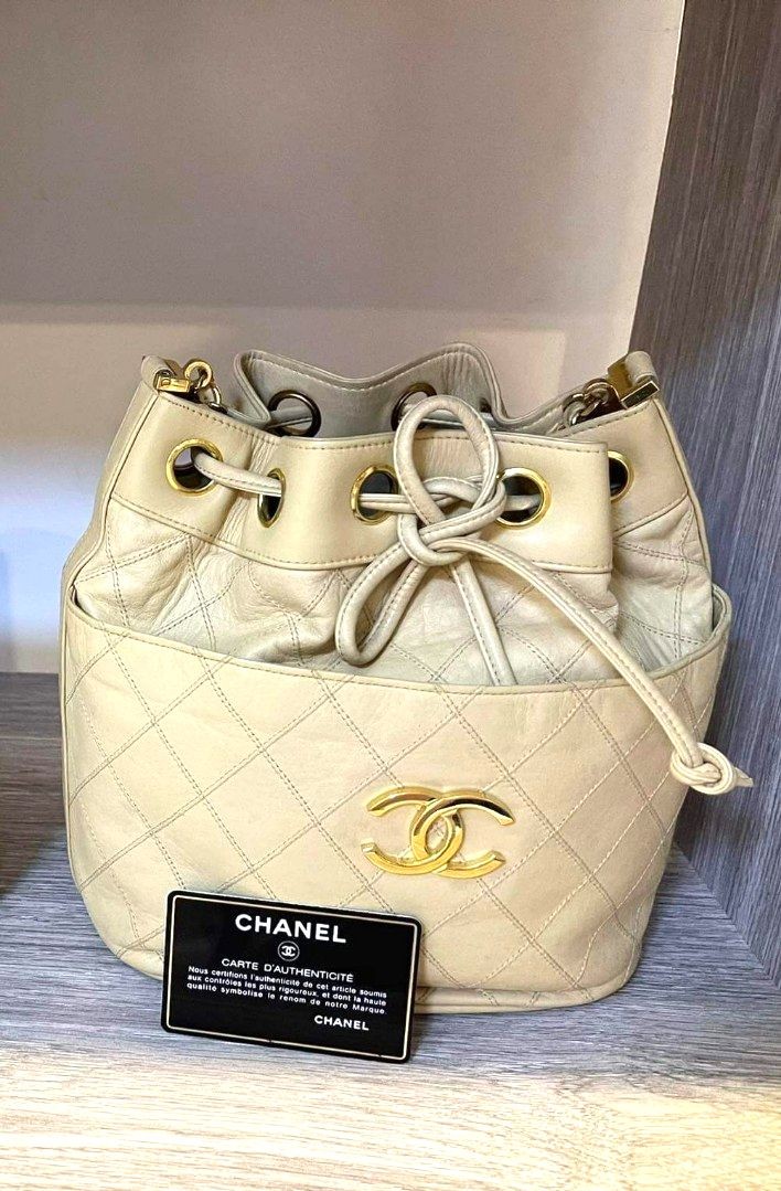 auth chanel bucket, Luxury, Bags & Wallets on Carousell