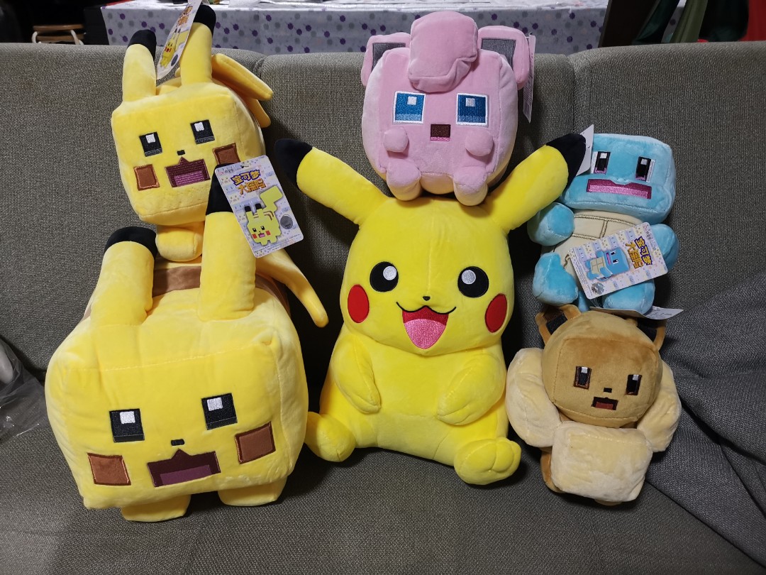 Authentic pokemon minecraft soft toy plush plushie pikachu Jigglypuff ...