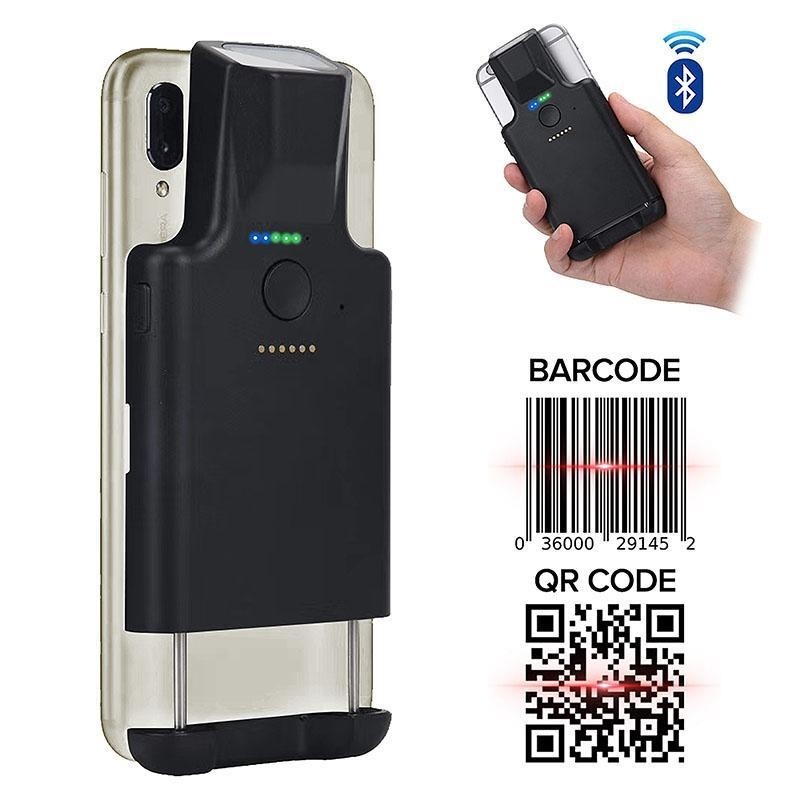 Barcode Scanner 1D/2D Wireless Bluetooth with Phone Back Clip ...