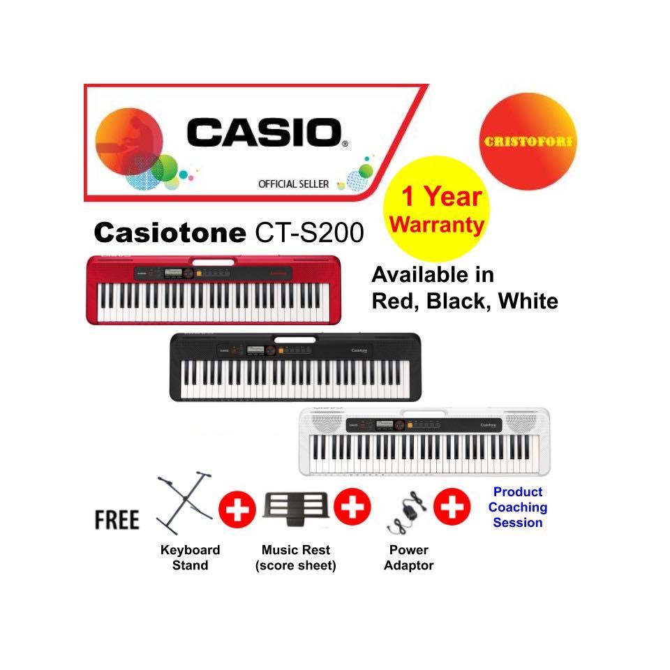 CASIO CT-S200 Casiotone Portable Keyboard (Assorted Colors) 61 Keys ...