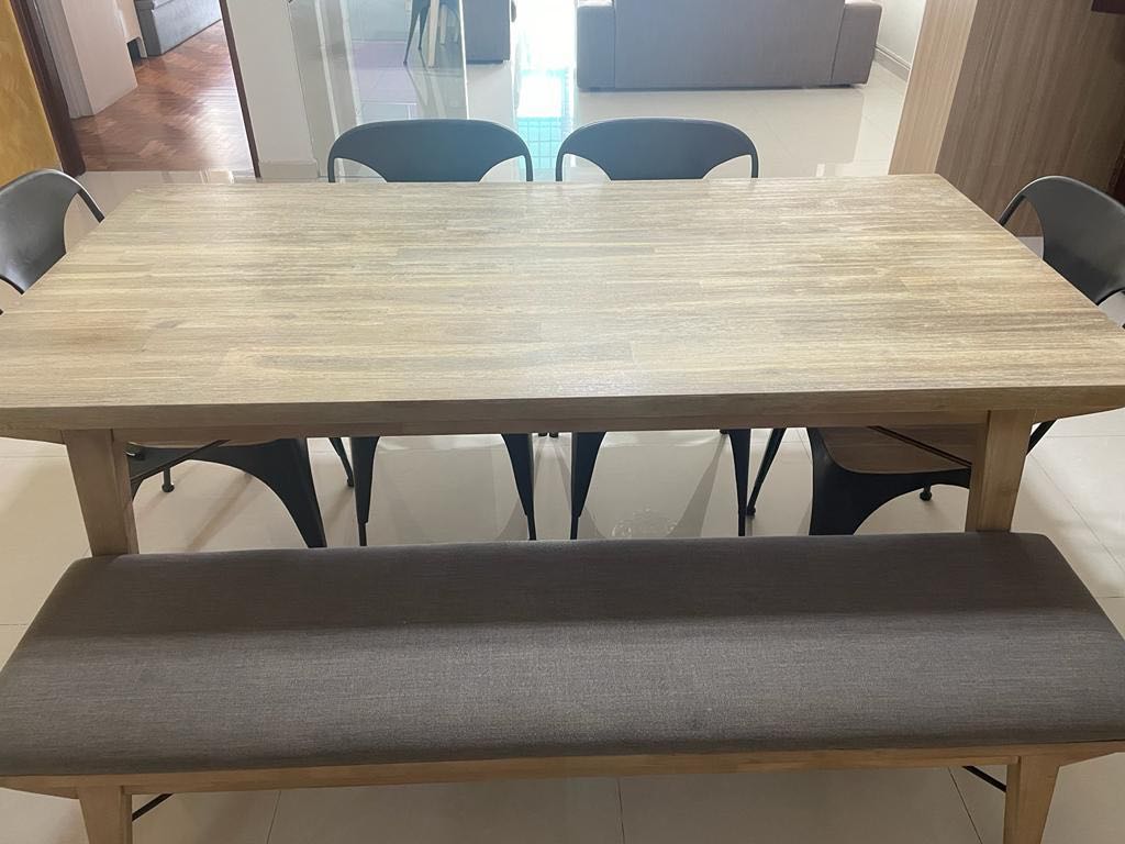 Castlery Miles Dining Table Set - 180cms, Furniture & Home Living, Furniture, Tables & Sets on ...