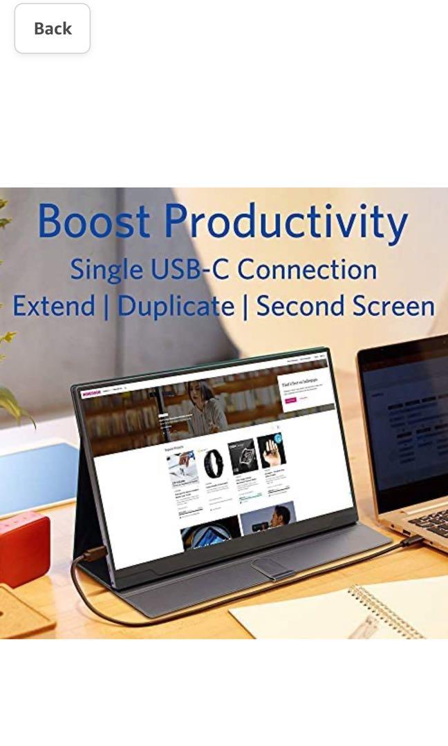 Cocopar Portable Monitor - Upgraded 17.3 Inch 1080P FHD IPS HDR 100% ...