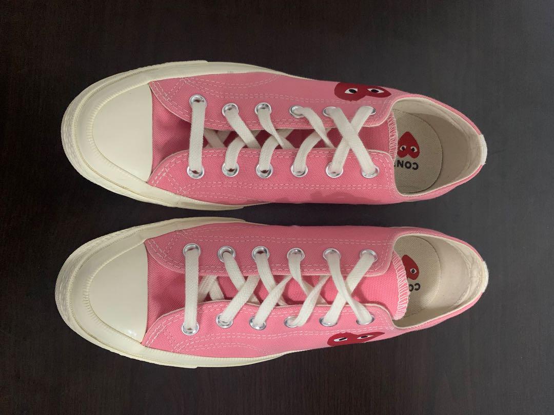 CDG Play X Converse Chuck 70 Low Bright Pink, Women's Fashion, Footwear ...