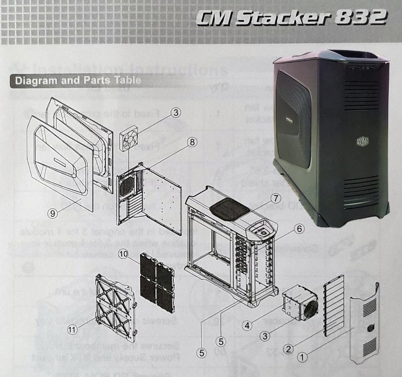 Cooler Master CM Stacker 832 Aluminum Tower Casing, Computers & Tech ...