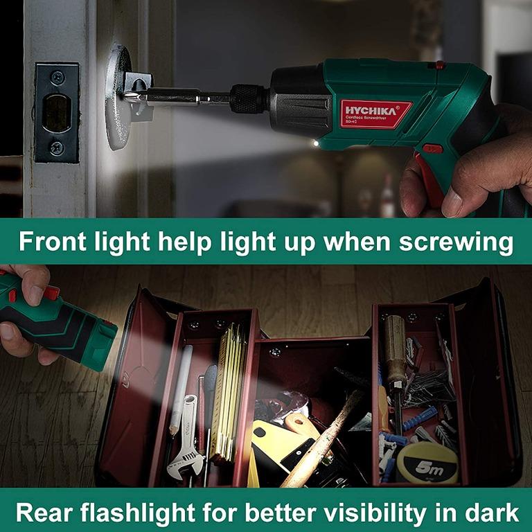Cordless Screwdriver 6Nm, HYCHIKA 3.6V 2.0Ah Rechargeable Electric ...