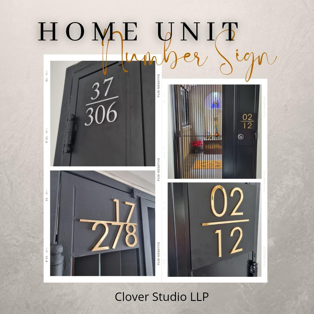 Customise home house unit number sign, Furniture & Home Living, Home ...