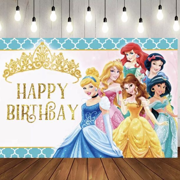 Disney Princess party supplies- birthday banner backdrop/ party deco ...